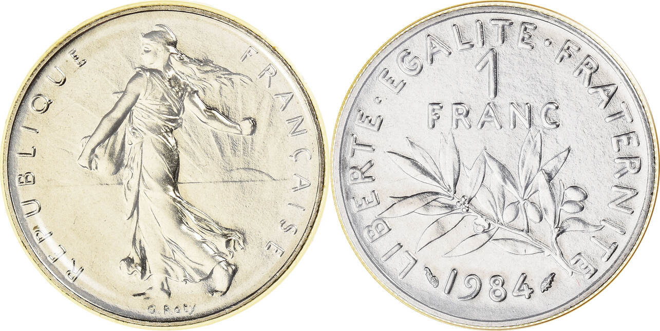 France Franc 1984 Paris Coin, Semeuse, Paris, FDC, Nickel, KM:925.1 MS(65-70) | MA-Shops