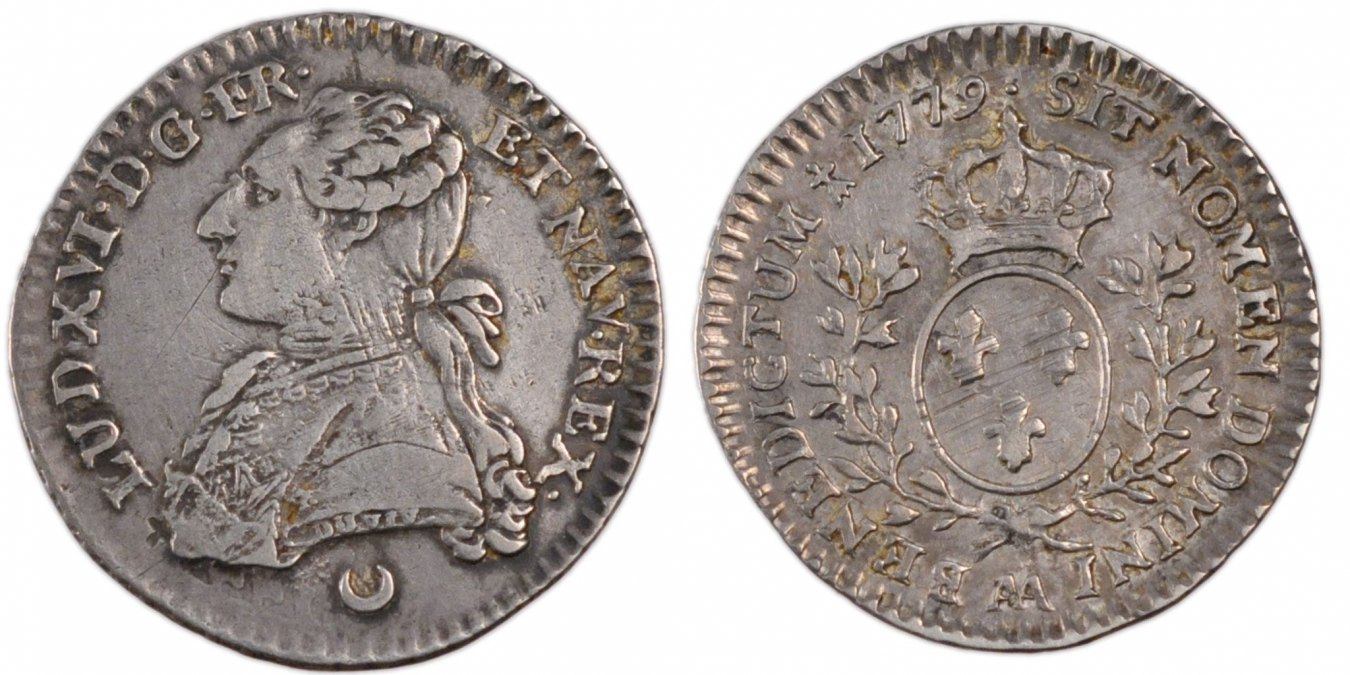 France 12 Sols, 1/10 ECU 1779 AA Coin, Louis XVI, 1/10 Écu, Metz AU(50 ...