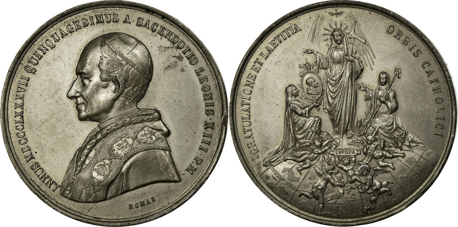 Vatican Medal 1887 Le Pape Léon XIII, Rome, Tin AU(55-58) | MA-Shops