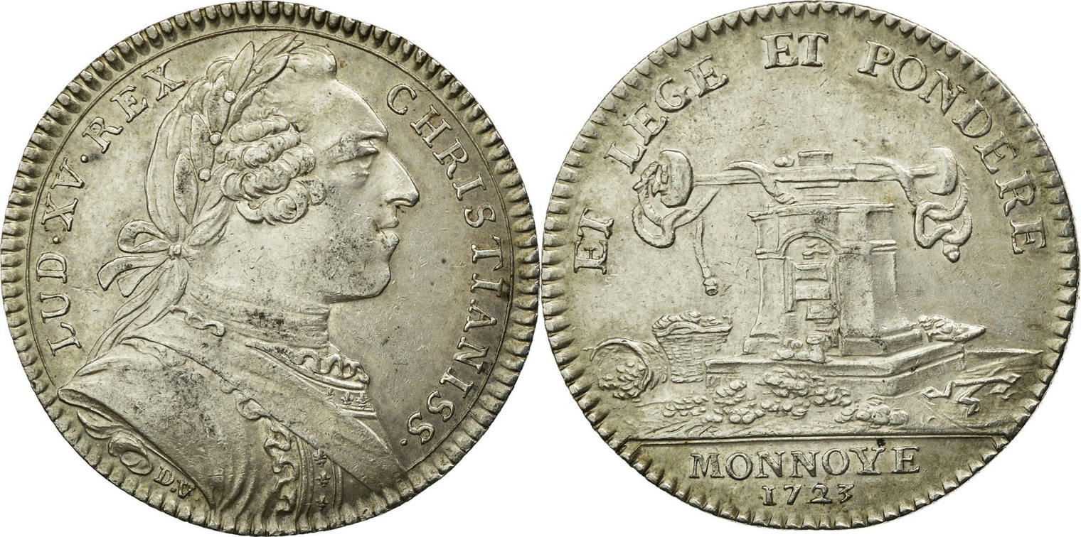 France Token 1723 Louis XV, Monnaie de Paris, Duvivier, Silver AU(55-58 ...