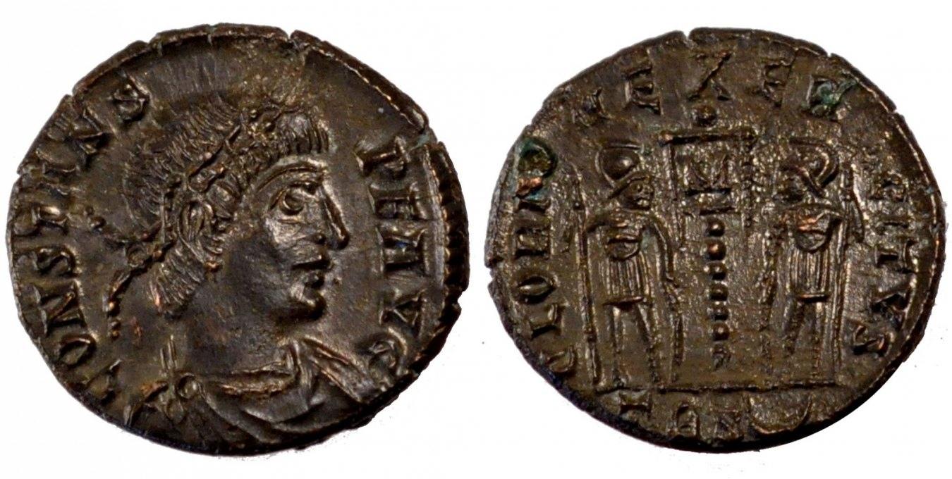 Nummus Coin, Constans, Trier, Copper, Cohen:65 AU(55-58) | MA-Shops