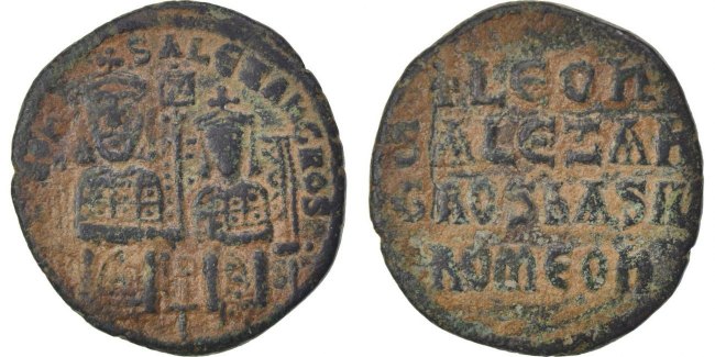 Follis Coin, Leo VI the Wise 886-912, Constantinople, Copper VF(30-35 ...