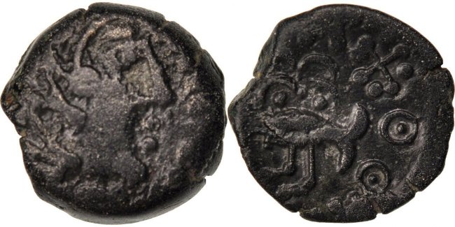 France Bronze Æ Coin, Senones, Bronze, Bronze, Delestrée:2636 AU(50-53 ...