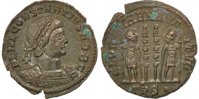 Nummus Coin, Constantine II, Trier, Copper, Cohen:122 AU(55-58) | MA-Shops