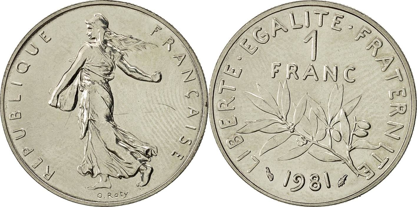 France Franc 1981 Paris Coin, Semeuse, Paris, Nickel, KM:925.1, Gadoury:474 MS(63) | MA-Shops