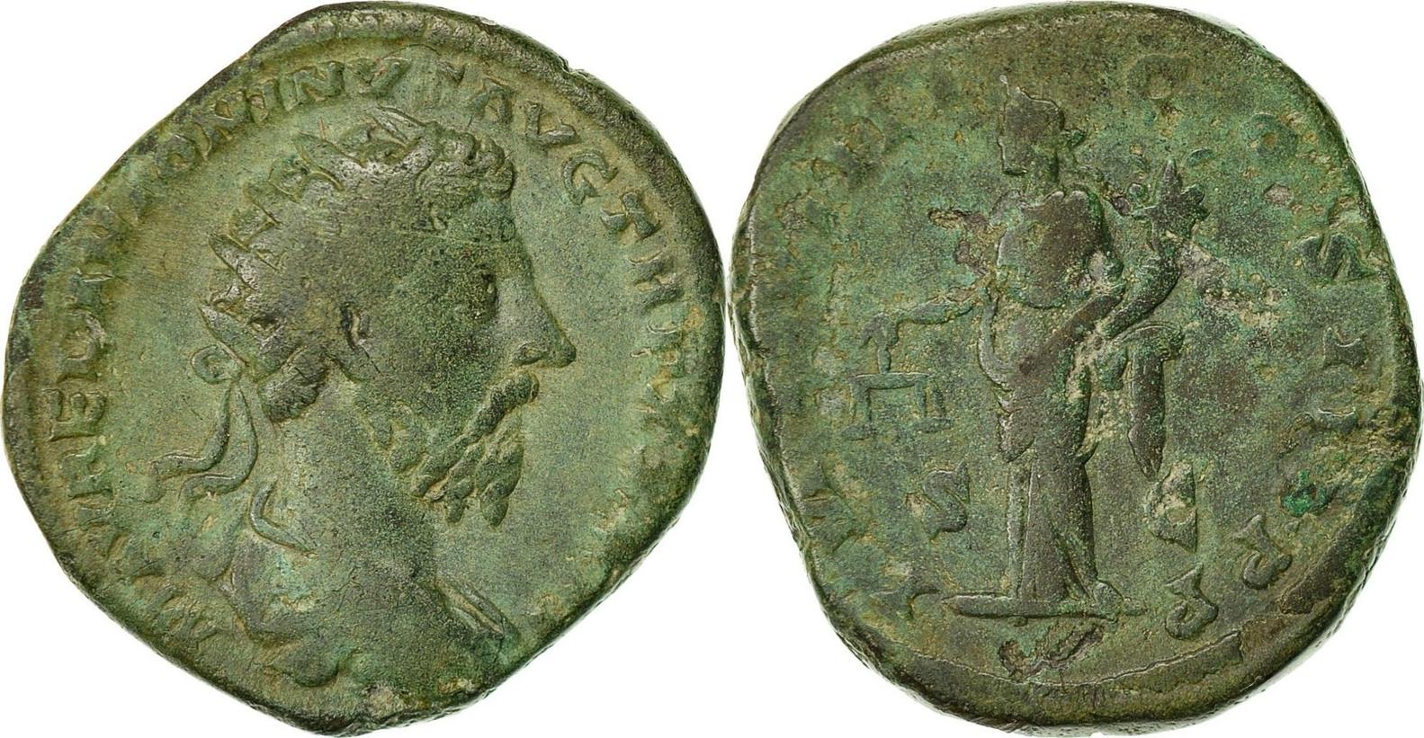 Dupondius 161-175 Roma Coin, Marcus Aurelius, Roma, Bronze, RIC:1232 VF ...