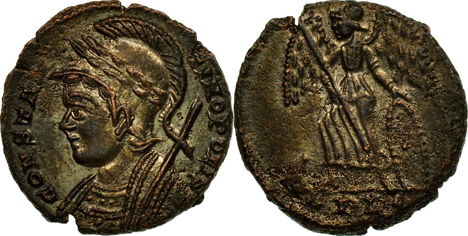 Nummus Coin, Constantinople, City Commemoratives, Lyon, Copper EF(40-45 ...