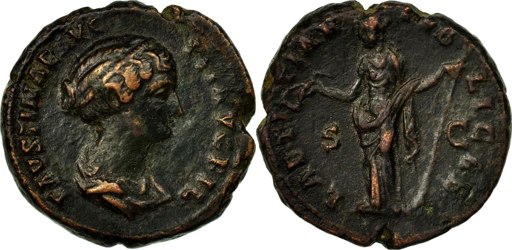 As 147-152 Roma Coin, Faustina II, Roma, Copper, RIC:1401 VF(30-35 ...