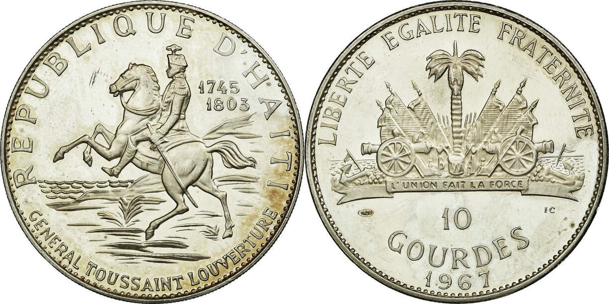 Haiti 10 Gourdes 1967 Coin, Silver, KM:65.1 MS(63) | MA-Shops