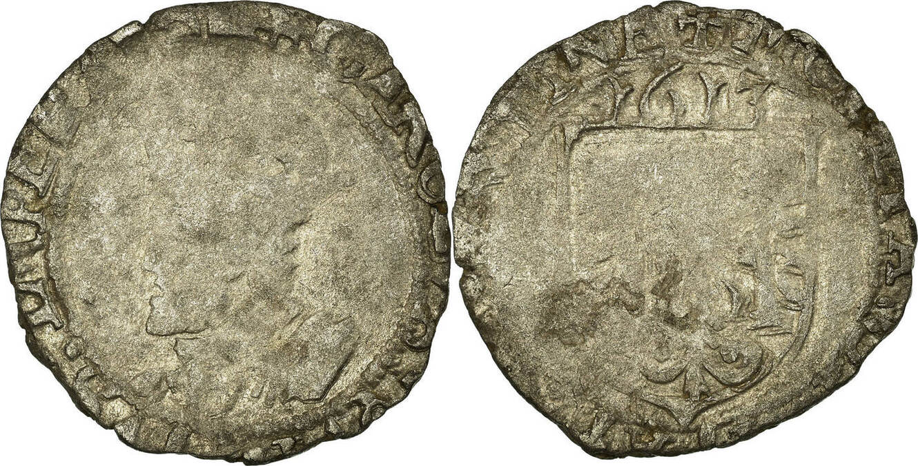 France Carolus 1613 Besançon Coin, Besançon, Billon, Boudeau:1291 F(12 ...