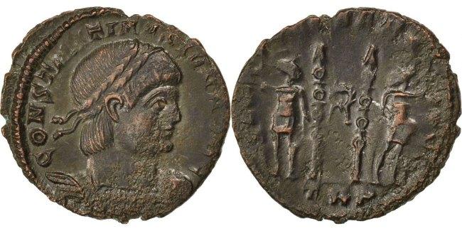 Nummus Coin, Constantine I, Trier, Copper, Cohen:256 var. VF(30-35 ...