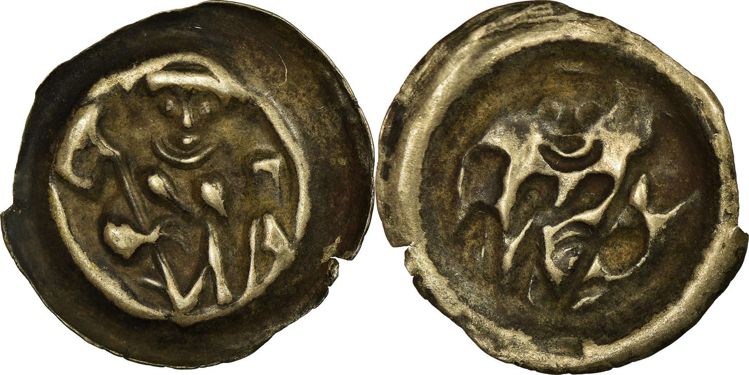 German States Bracteate Coin, Matthiaspfennig, Goslar, Silver AU(50-53 ...