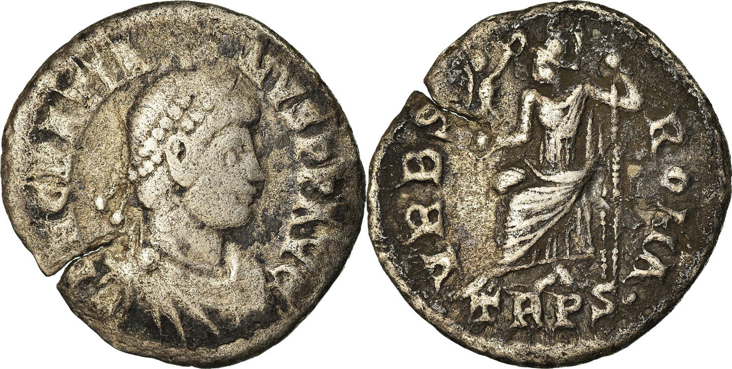 Siliqua Coin, Gratian, Trier, Silver, RIC:27f VF(20-25) | MA-Shops