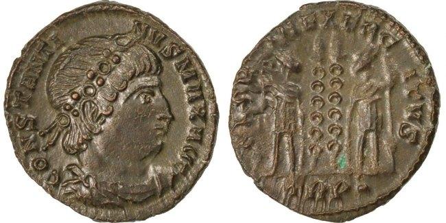 Nummus Coin, Constantine I, Trier, Copper, Cohen:254 AU(55-58) | MA-Shops