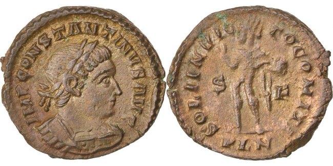 Nummus Coin, Constantine I, London, Copper, Cohen:534 AU(50-53) | MA-Shops