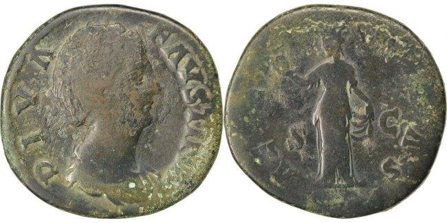 Sestertius Coin, Faustina I, Copper, Cohen:12 VF(20-25) | MA-Shops