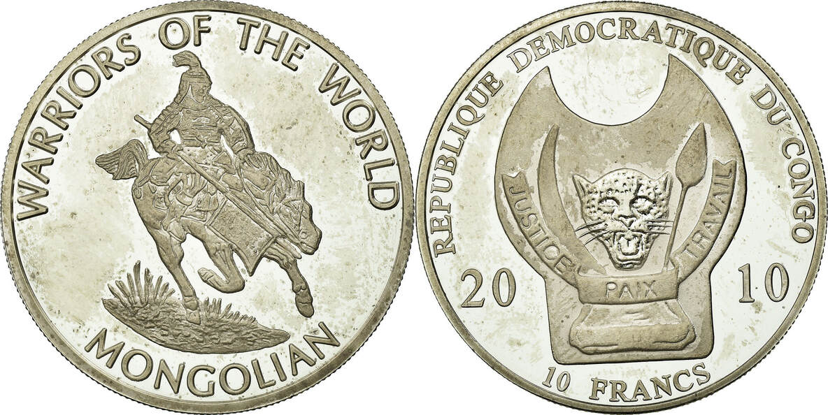 CONGO, DEMOCRATIC REPUBLIC 10 Francs 2010 Coin, Silver Plated Copper MS ...