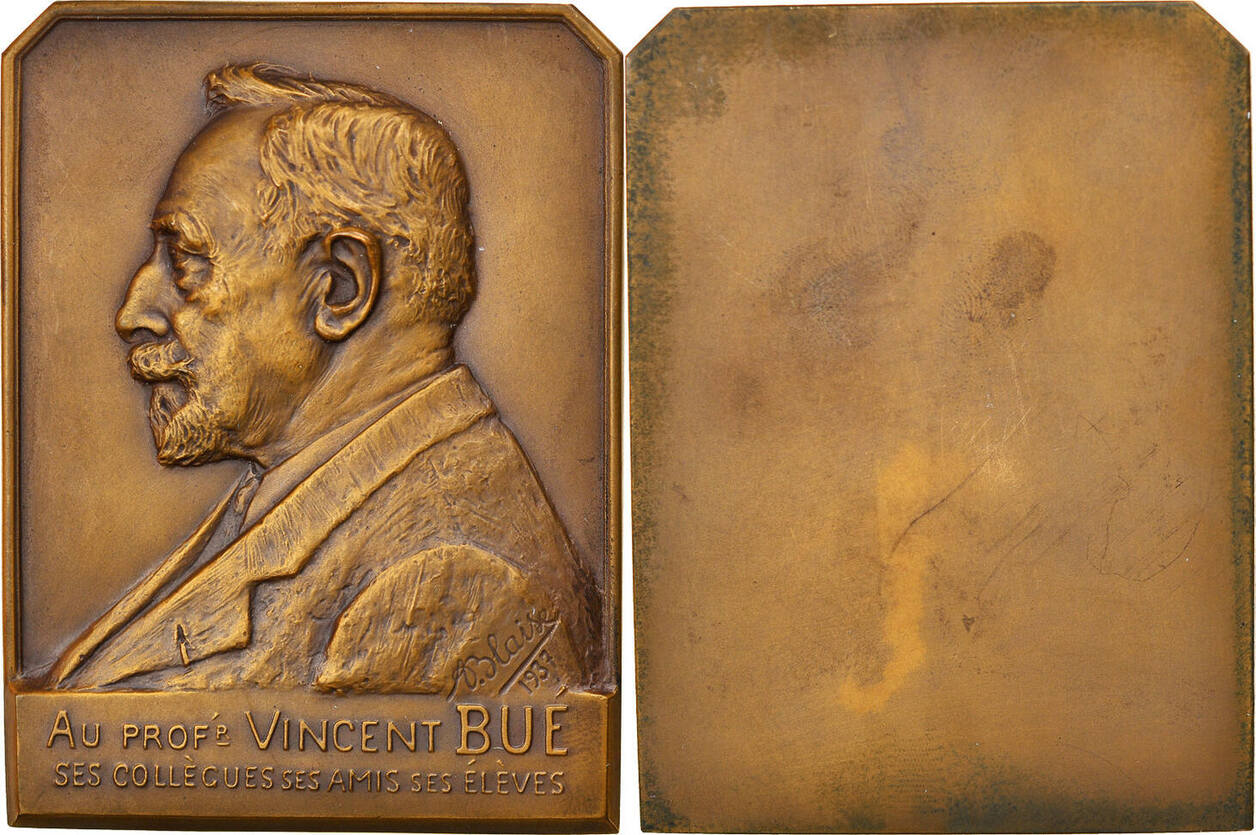 France Medal 1937 Médecine, Professeur Vincent Bué, Blaise, Bronze MS ...