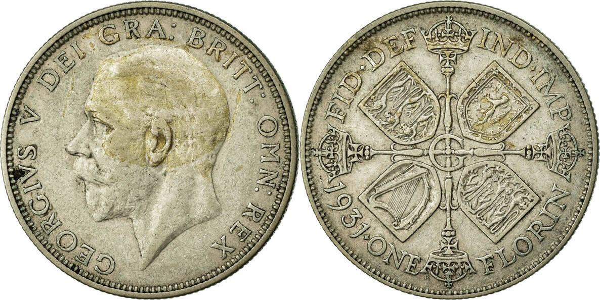 Great Britain Florin, Two Shillings 1931 Coin, George V, Silver EF(40 ...
