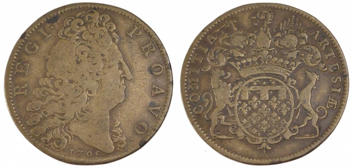 France Token 1705 Royal, Copper, Feuardent:6886 VF(30-35) | MA-Shops
