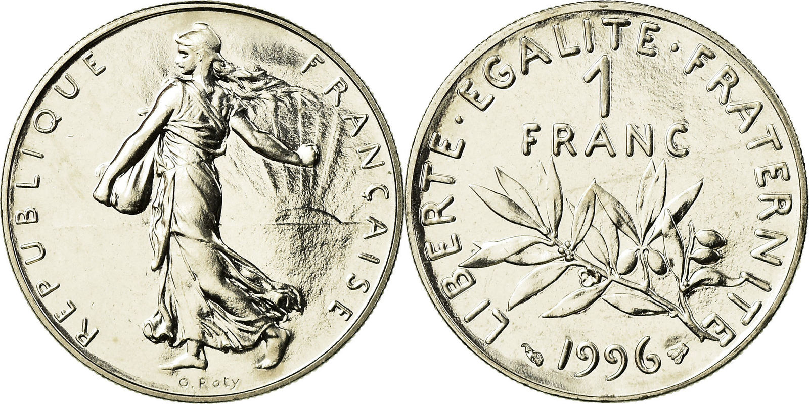 France Franc 1996 Paris Coin, Semeuse, Paris, Nickel, KM:925.1 MS(65-70 ...