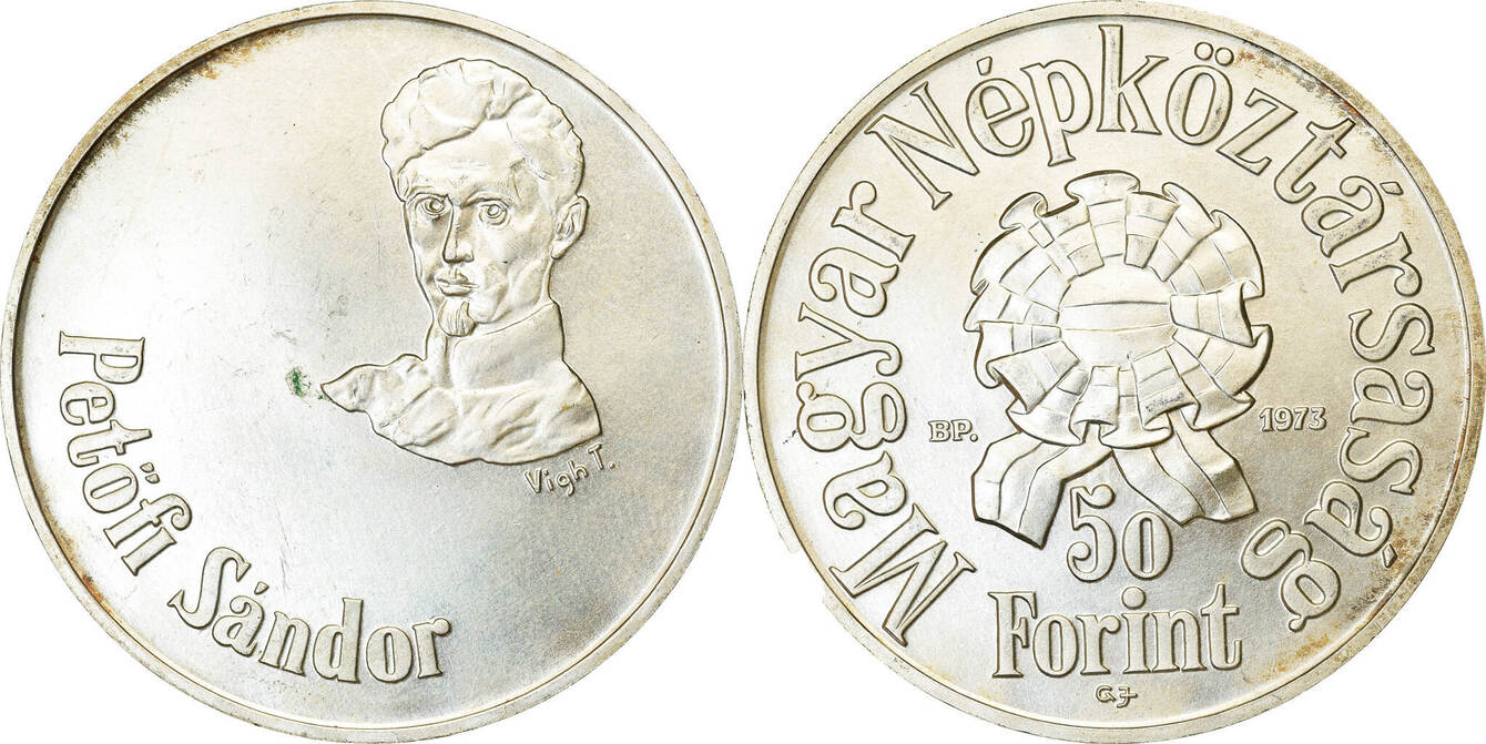 Hungary 50 Forint, Otven 1973 Budapest Coin, Budapest, Silver, KM:599 ...