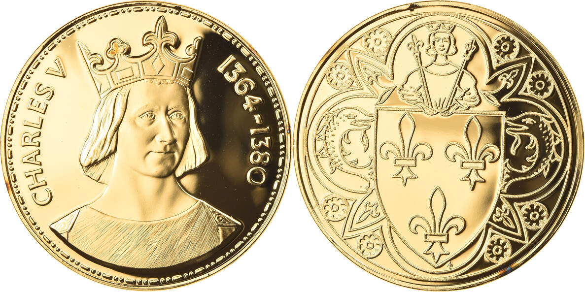 Medal Les Rois de France, Charles V, History, Vermeil MS(64) | MA-Shops