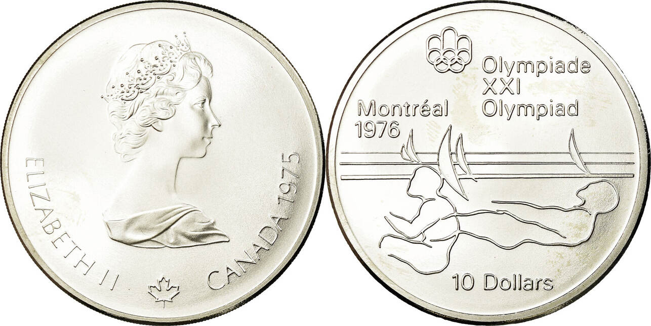 Canada 10 Dollars 1975 Royal Canadian Mint Coin, Elizabeth II, Royal Canadian Mint, Ottawa MS(65 ...