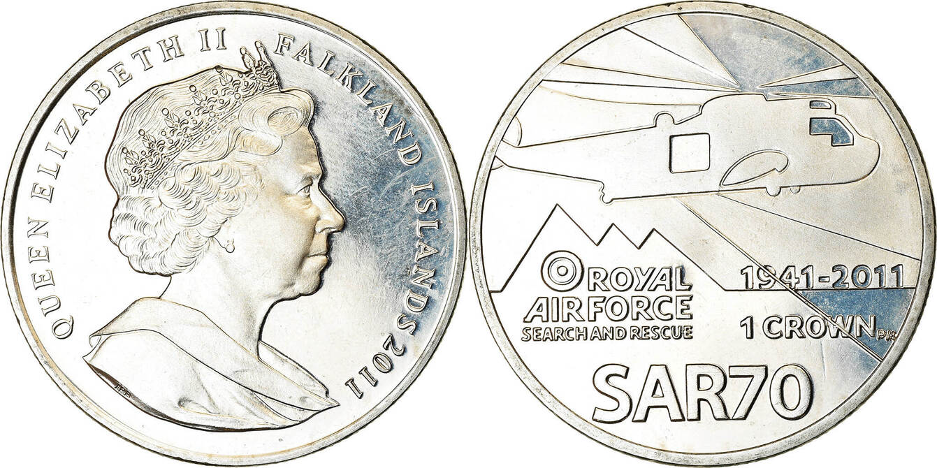 Falkland Islands Crown 2011 PM Coin, Elizabeth II, Pobjoy Mint, SAR70 ...