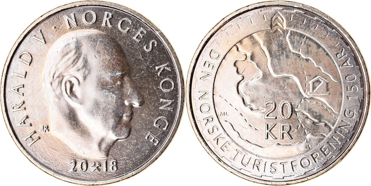 Norway 20 Kroner 2018 Coin, Association Trekking, Nickel-brass MS(63 ...