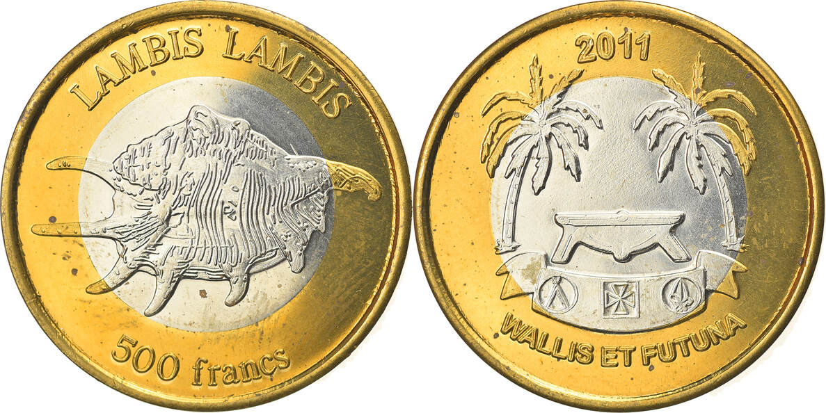 France 500 Francs 2011 Coin, Wallis & Futuna, Bi-Metallic MS(63) | MA-Shops