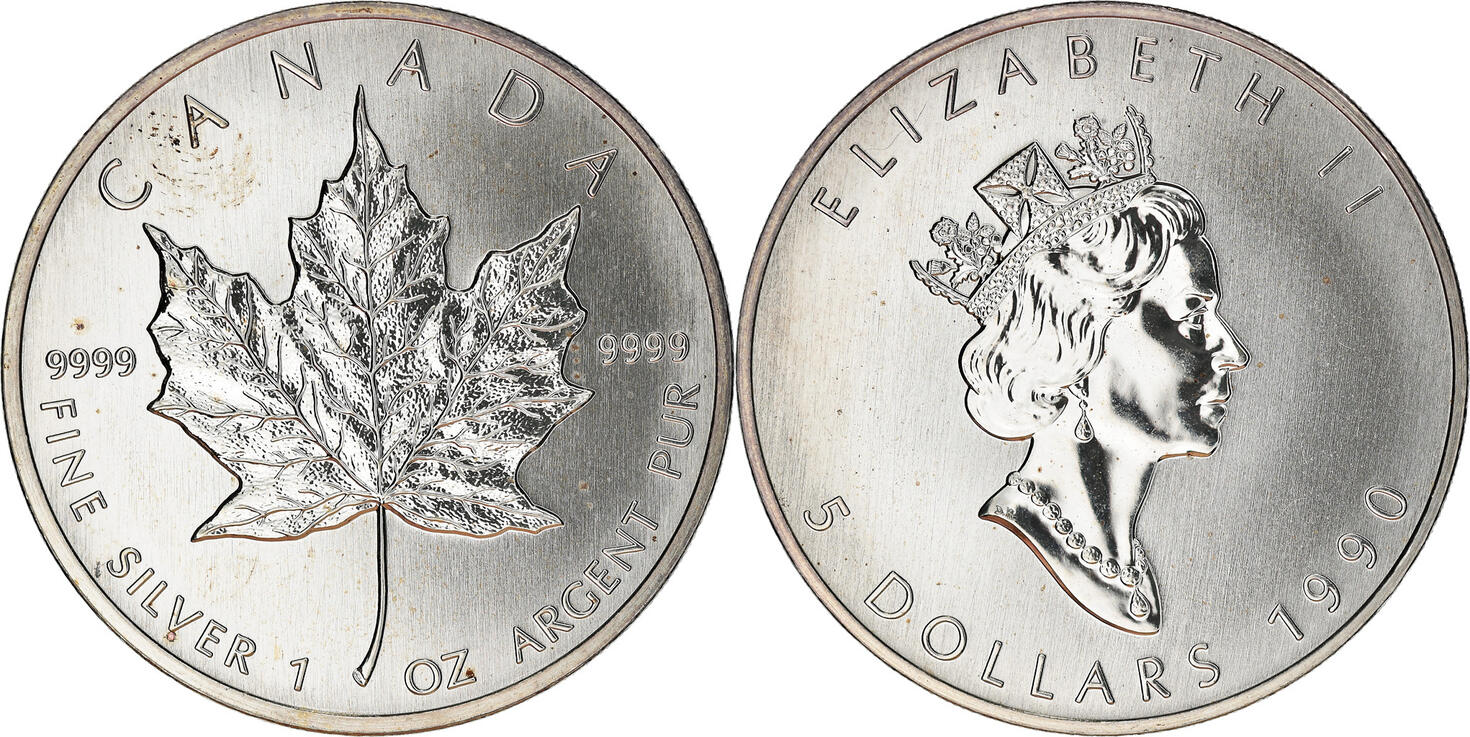 Canada 5 Dollars 1990 Royal Canadian Mint Coin, Elizabeth II, Royal ...