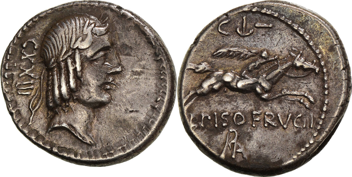 Denarius 90 BC Rome Coin, Calpurnia, Rome, Silver, Babelon:11 AU(50-53 ...