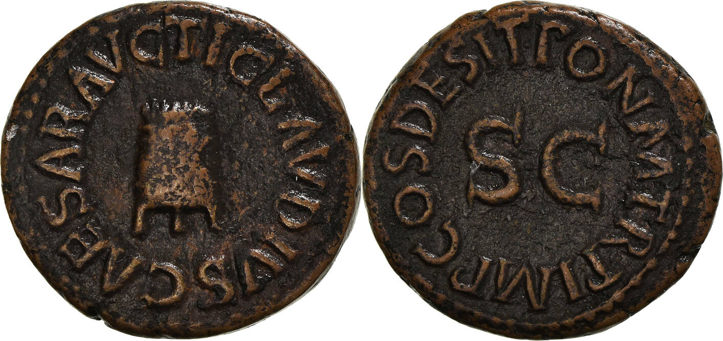 Quadrans 41 AD Rome Coin, Claudius, Rome, Bronze, RIC:84 AU(50-53) | MA ...