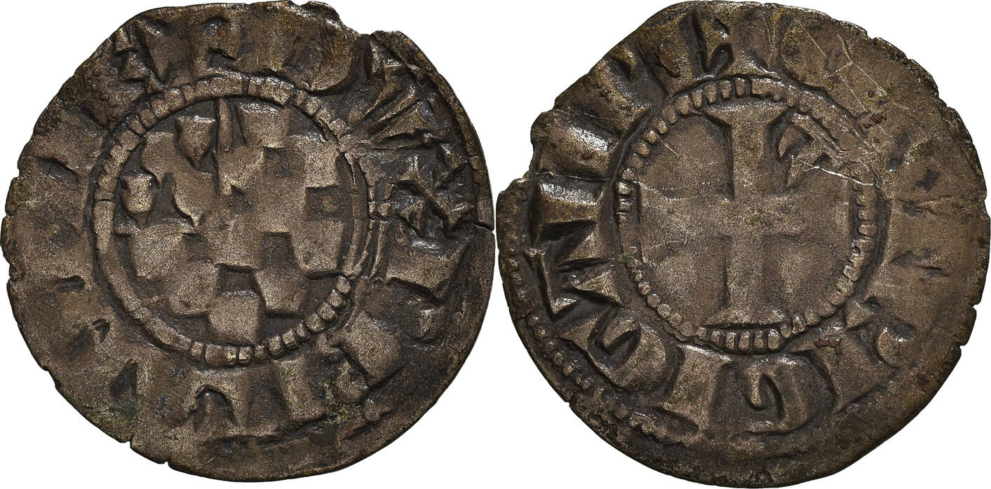 France Denier 1286-1341 Guingamp Coin, Bretagne, Jean II, Guingamp ...