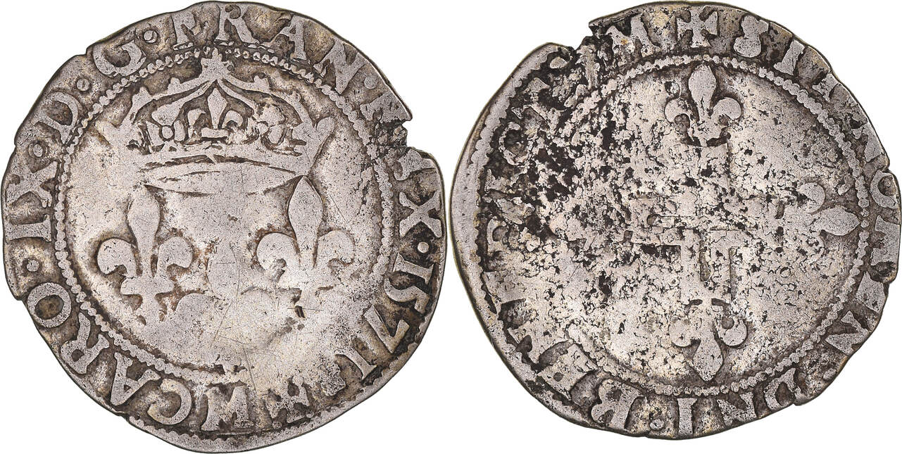 France Double Sol Parisis 1571 Toulouse Coin, Charles IX, Toulouse ...
