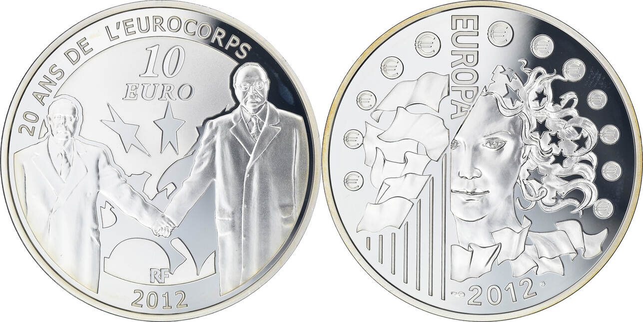 France 10 Euro 2012 Paris Europa, Paris, Proof, Silver MS(65-70) | MA-Shops