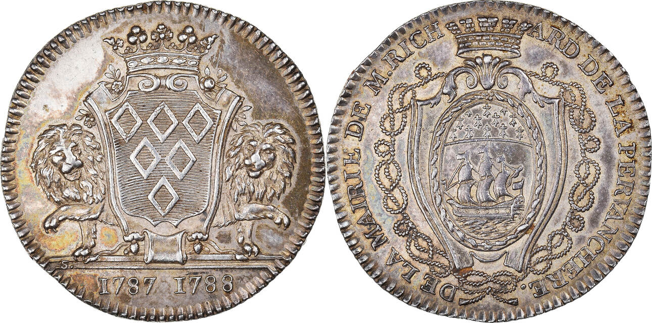 France betaalpenning 1788 Louis XVI, Maires de Nantes, Jean-Jacques ...