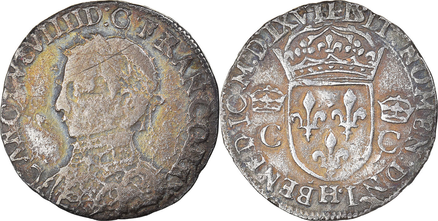 France Demi Teston 1562 La Rochelle Coin, Charles IX, La Rochelle ...