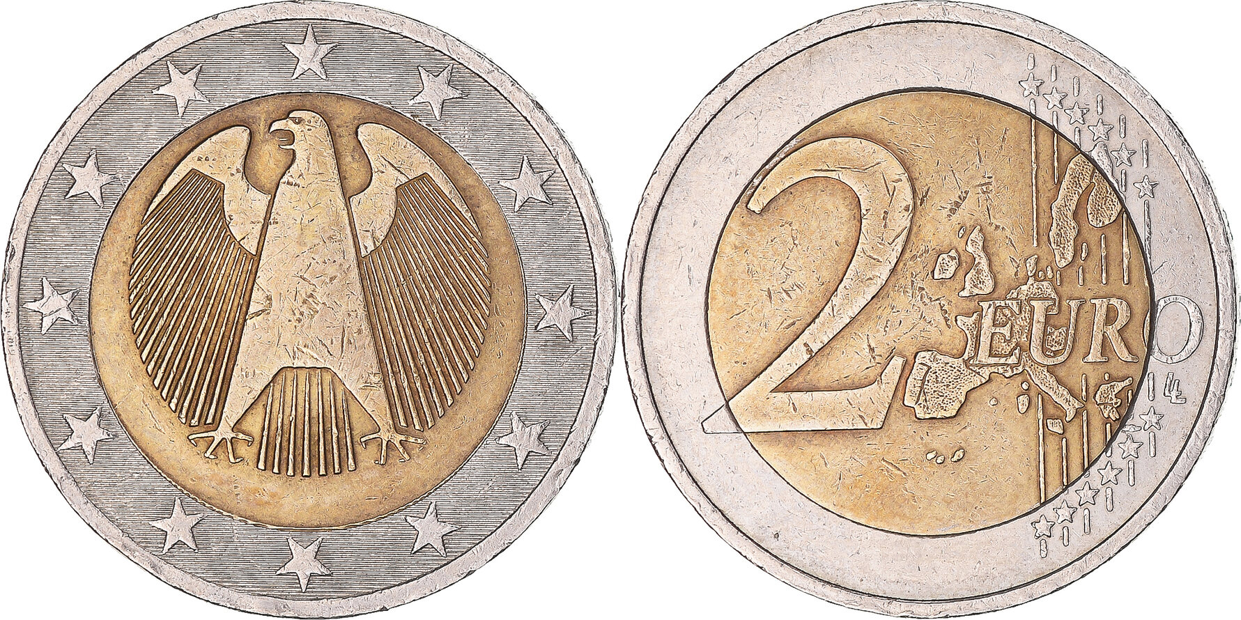 Germany 2 Euro Trial Turning Star with 5DM edge, Bi-Metallic EF(40-45 ...