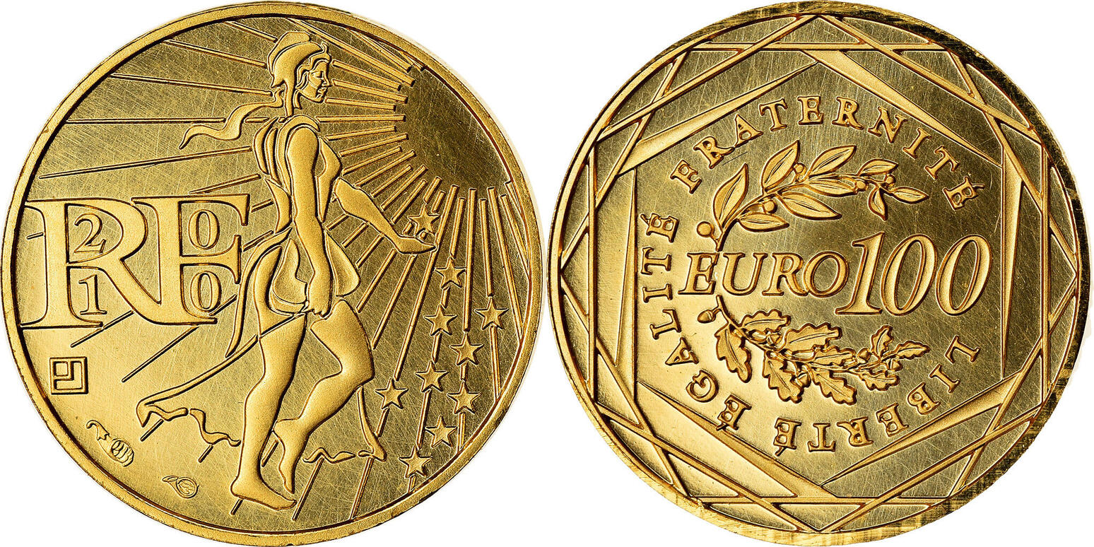 France 100 Euro 2010 Paris Gold, KM:1536 MS(64) | MA-Shops