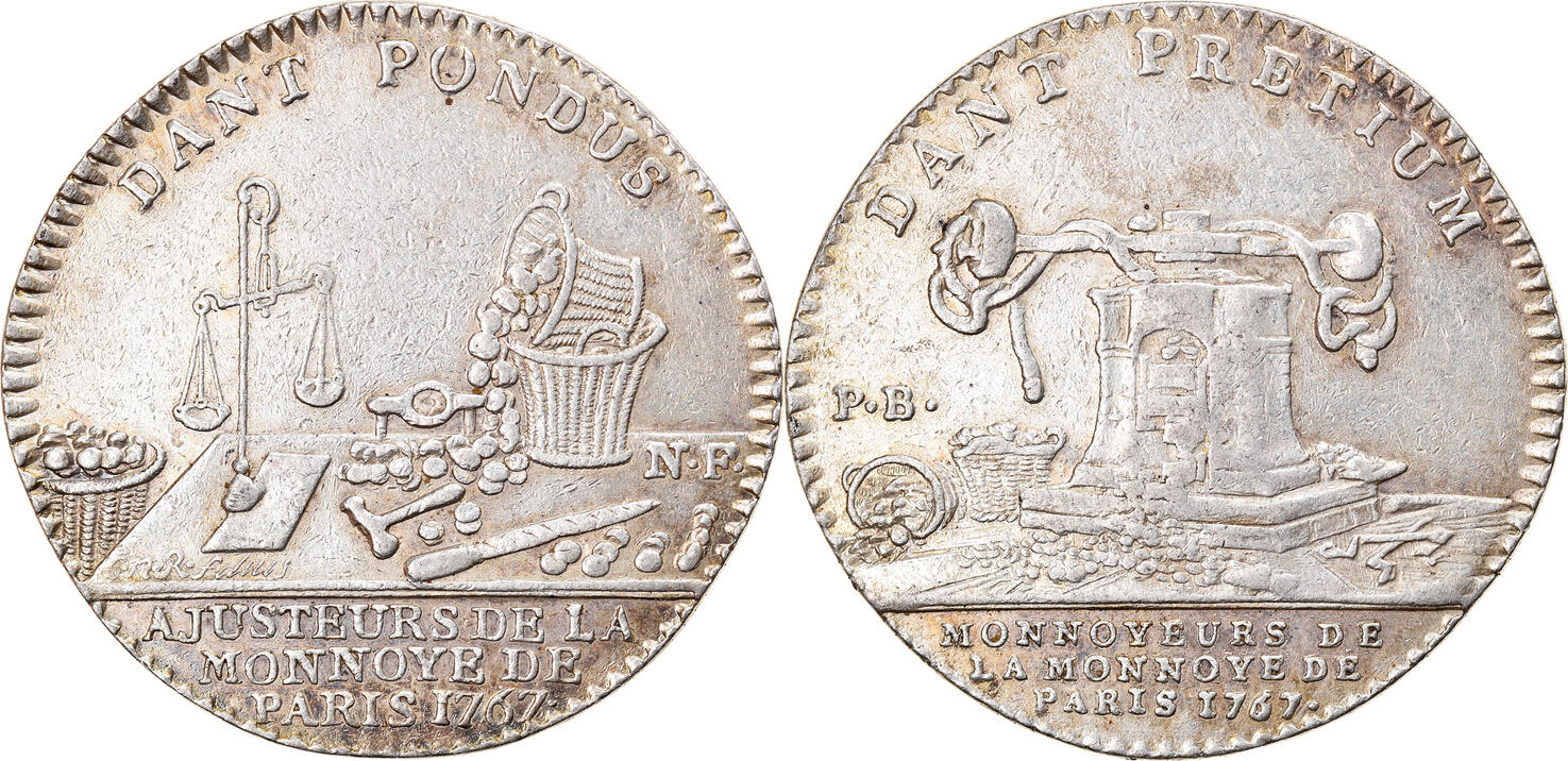 France Token 1767 Royal, Cour des Monnaies de Paris, Ajusteurs de la ...