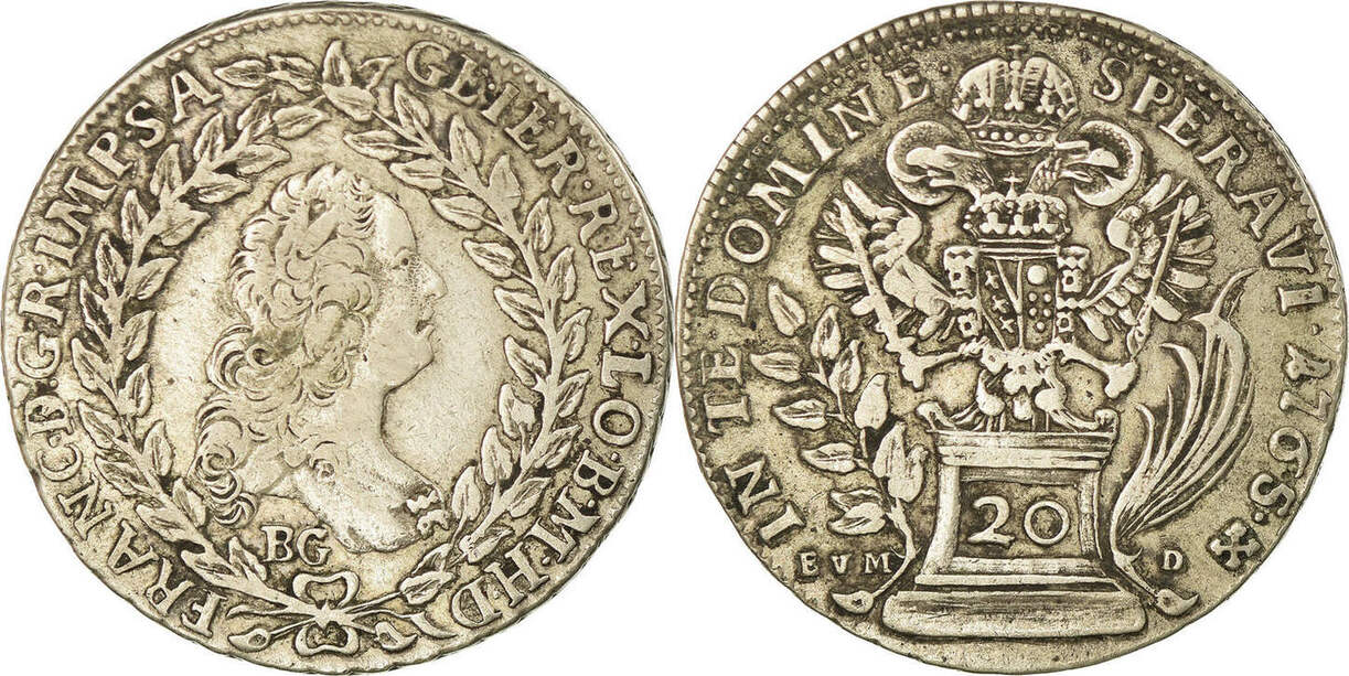 Austria 20 Kreuzer 1765 B Coin, Maria Theresa, Silver, KM:2030 EF(40-45 ...