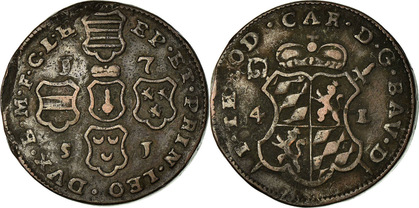 4 Liards 1751 Liege Coin, John Theodore, Liege, Copper, KM:159 VF(30-35 ...