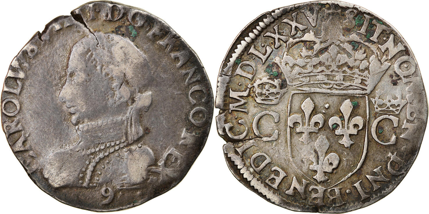 France Teston 1575 Rennes Coin, Charles IX, Henri III, Rennes, Silver ...