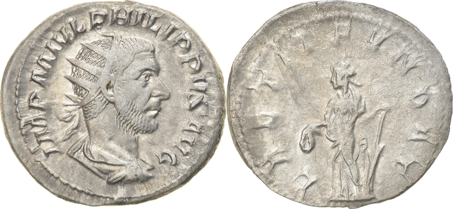 Antoninianus 244 Roma Coin, Philip I, Roma, Billon, RIC:37b AU(55-58 ...