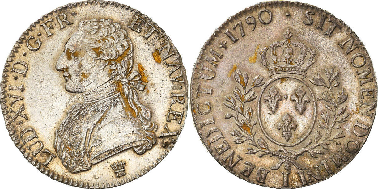 France Ecu 1790 I Coin, Louis XVI, Écu aux branches d'olivier, Limoges ...