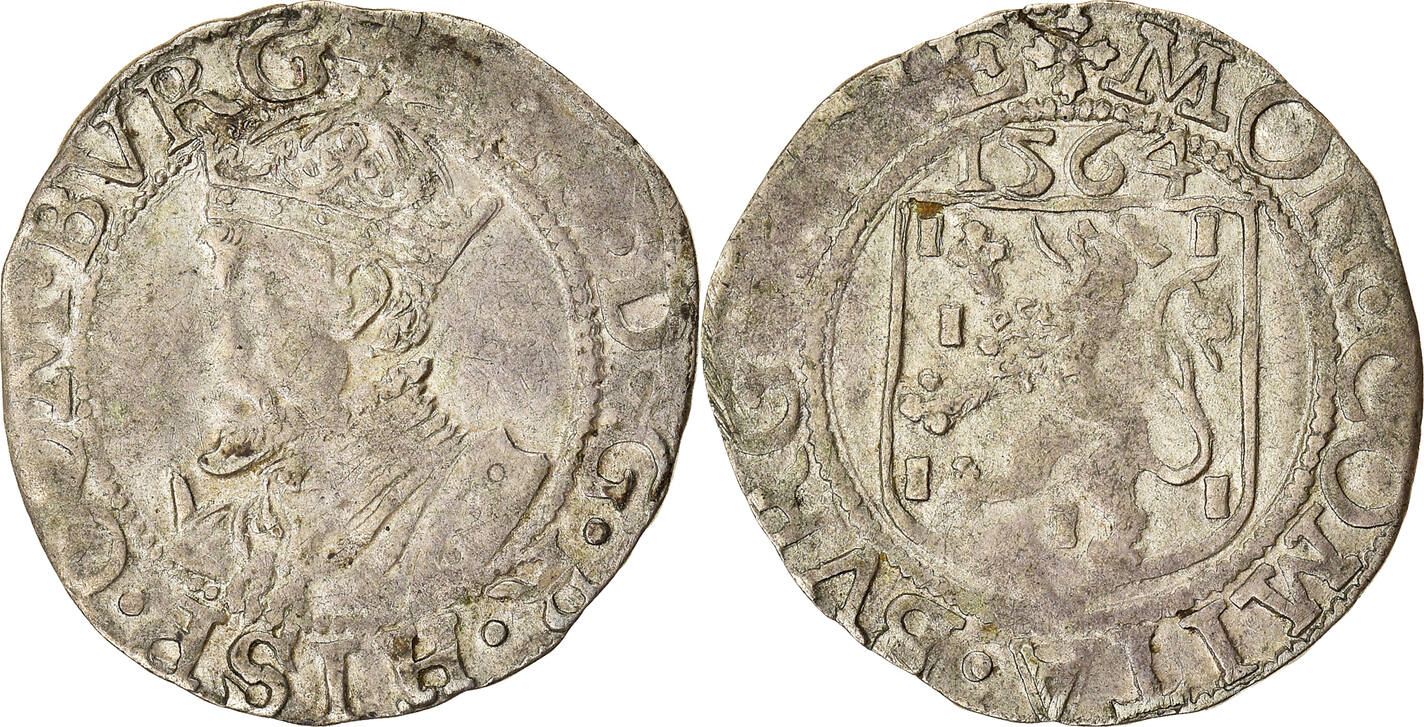 Spain Carolus 1564 Dole Coin, Franche-Comté, Philip II, Dole, Billon EF ...