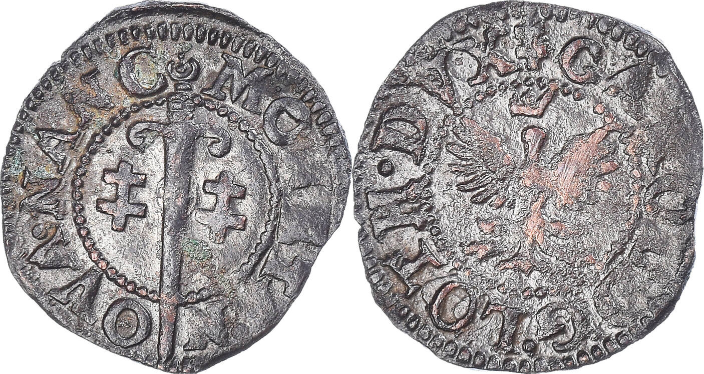 FRENCH STATES Denier Coin, LORRAINE, Charles III, Nancy, Copper AU(50 ...