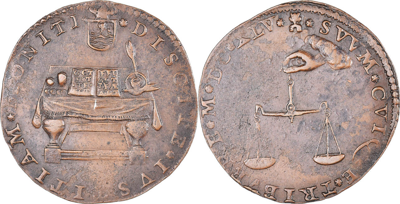 Netherlands Token 1645 Middelburg Accounting Office of Zeeland, Copper ...